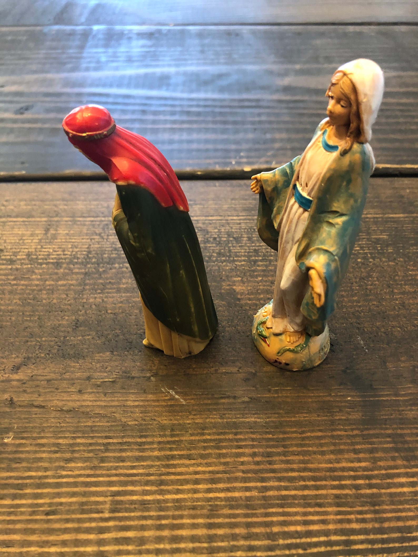 Vintage Plastic Virgin Mary Mother Mary Figurine and Wise Man | Etsy