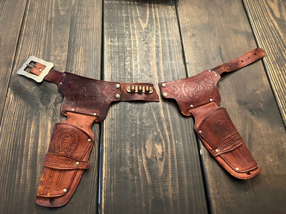 Vintage Leslie Henry Bonanza Cap Gun Belt With Dual Leather | Etsy