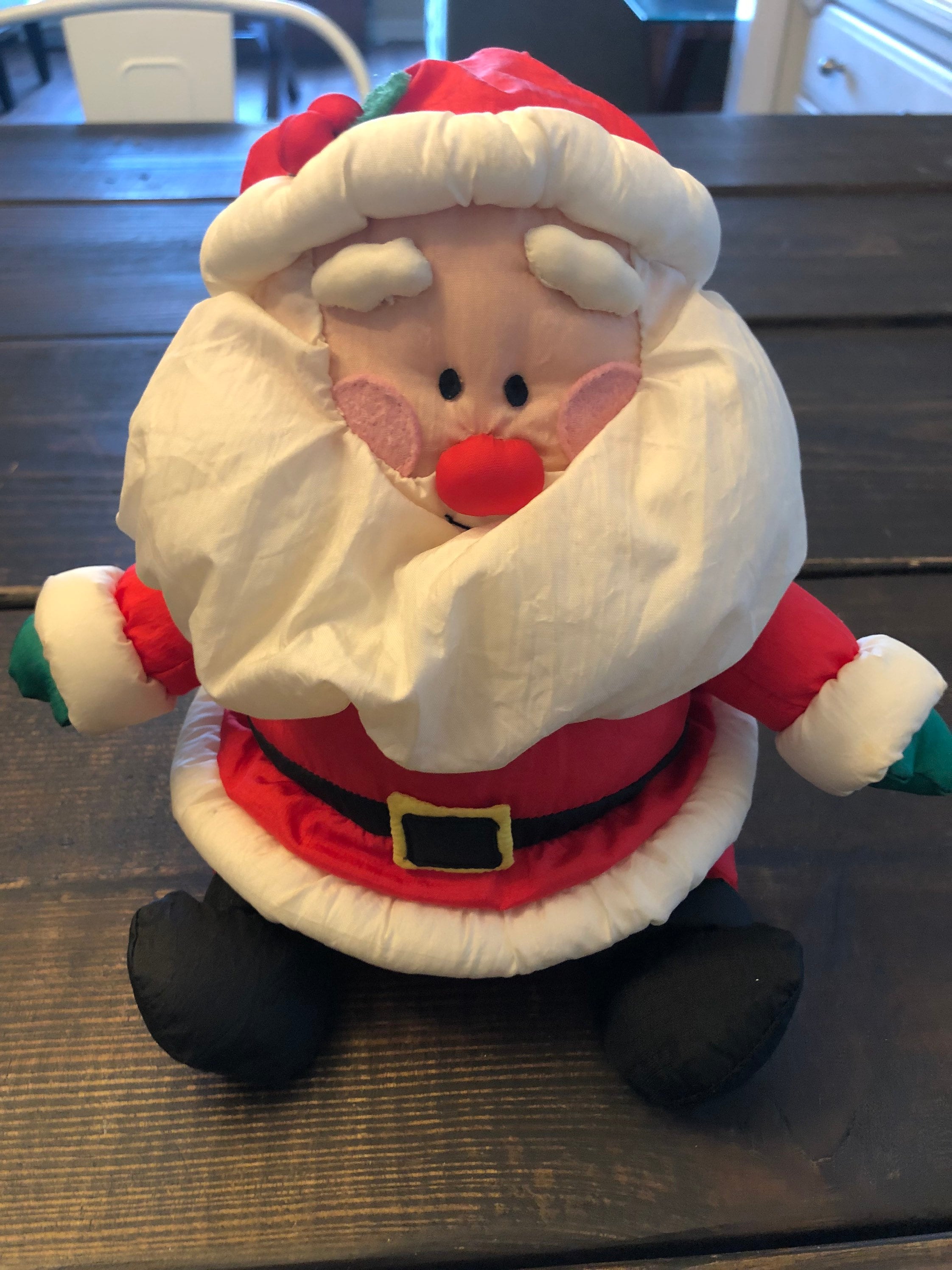 Vintage Russ Berrie & Co Santa Clause Nylon Plush Stuffed Toy Christmas ...