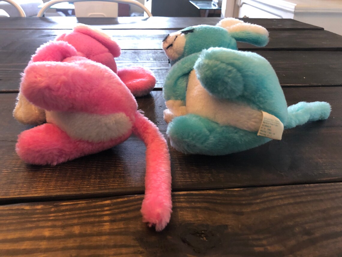 Vintage Pink and Blue Mice Plush Stuffed Animal | Etsy