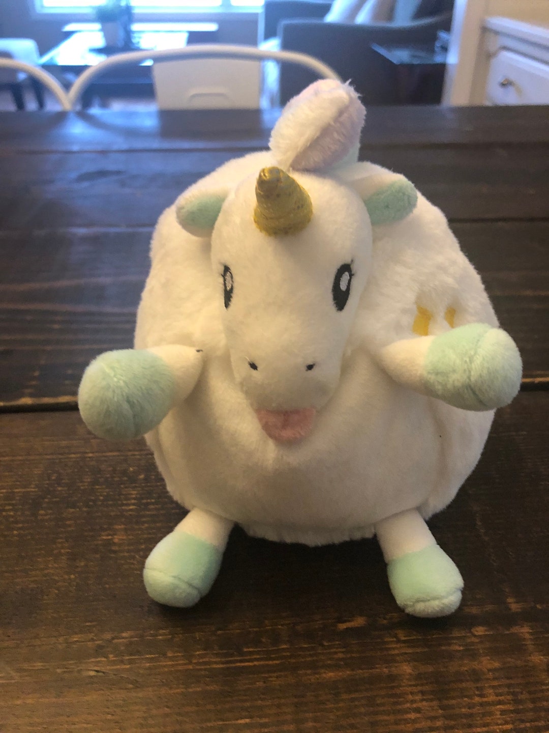 Minny Squishable White Unicorn Round Glitter Sparkly Plush - Etsy