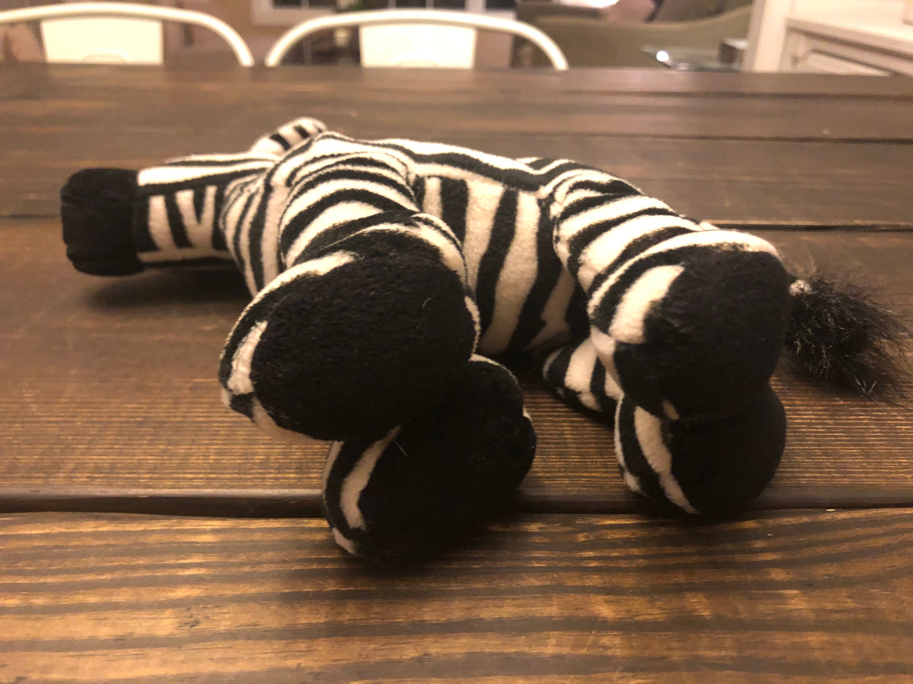 Russ Zena Zebra Beanie Plush Stuffed Animal Soft Toy Black & | Etsy