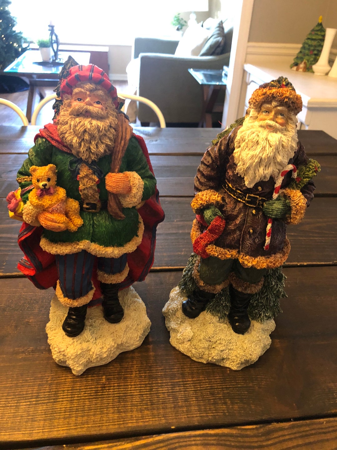 Christmas Santa Claus Figurine Statue Tabletop Décor Set - Etsy