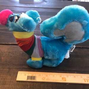 Rare Vintage Mello Smello Plush My Little Stinker Rainbow Colored Blue ...