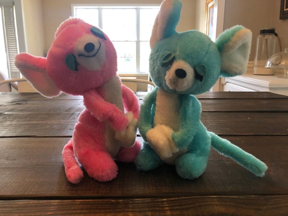 Vintage Pink and Blue Mice Plush Stuffed Animal Toys & Games Stuffed ...