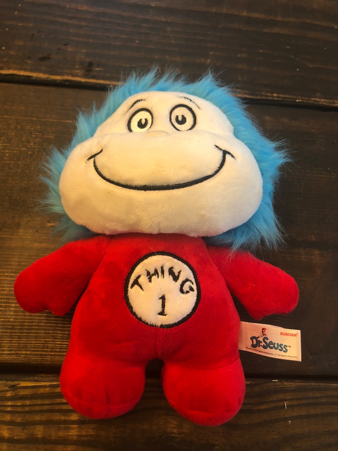 Aurora Dr Seuss Thing 1 & 2 Plush Double Sided Stuffed Toy Has 2 Faces ...