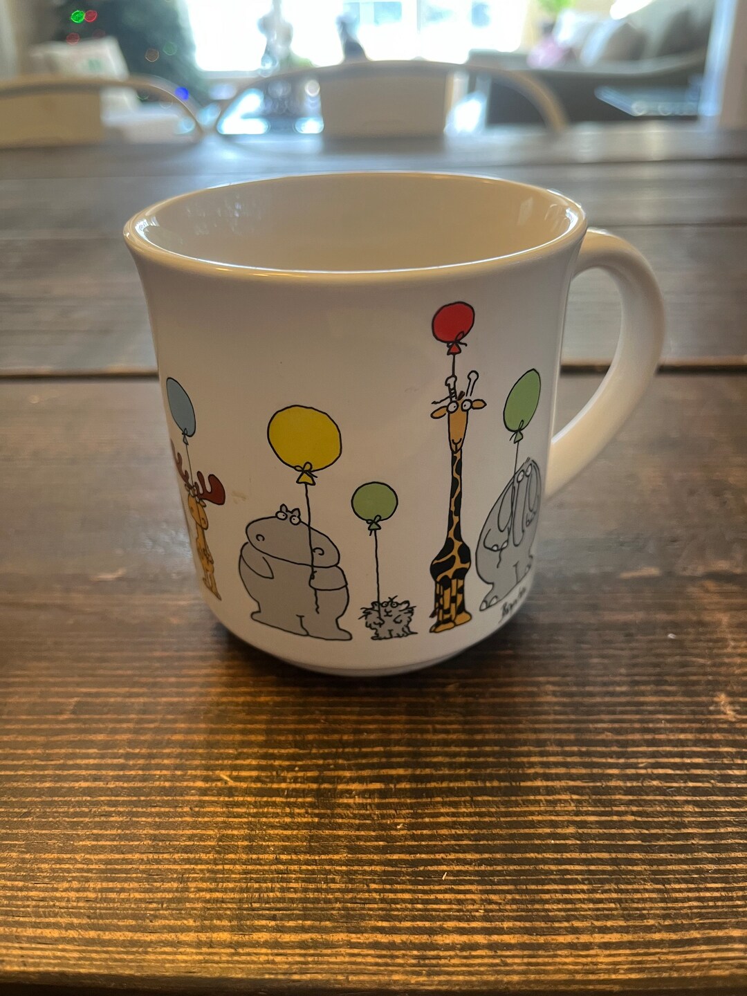 Vintage Sandra Boynton Birthday Balloon Animal Coffee Tea Mug White ...