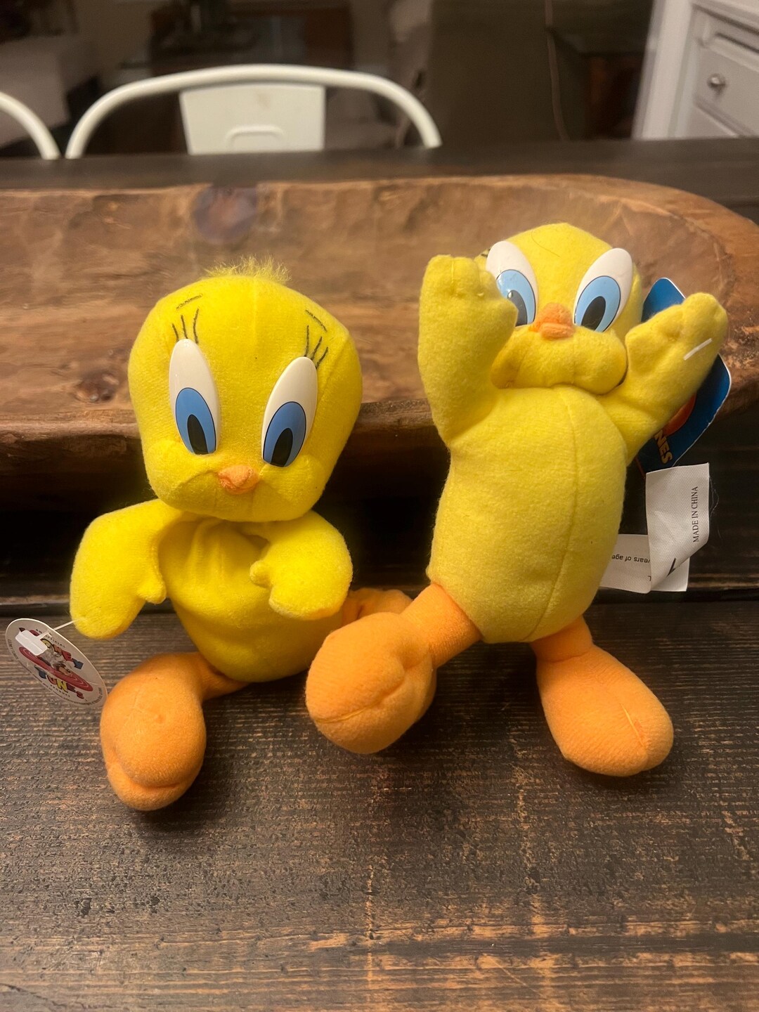 Vintage 1990's Plush Pair of Looney Tunes Tweety Bird Beanies by Play ...