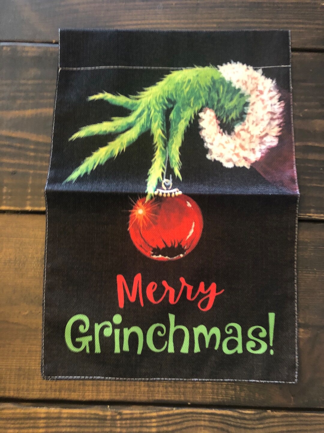 Merry Grinchmas Garden Flag Dr. Suess Grinch Hand Garden Flag 12x18 ...