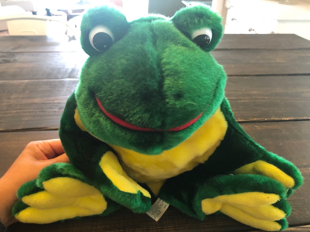 Vintage Dark Green Frog Plush Stuffed Animal - Etsy