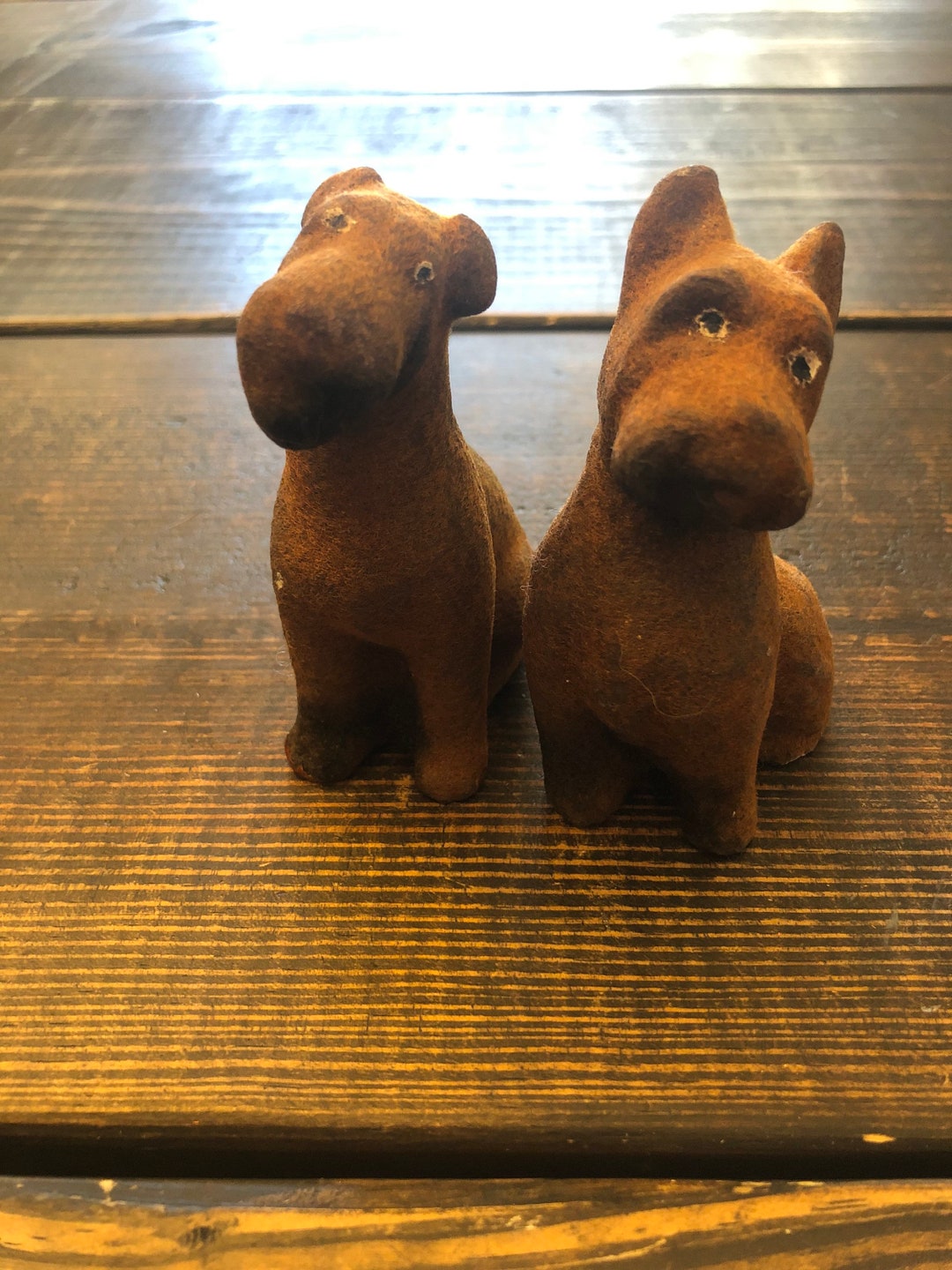 Vintage Dog Statues Ceramic Terrier and Airedale - Etsy