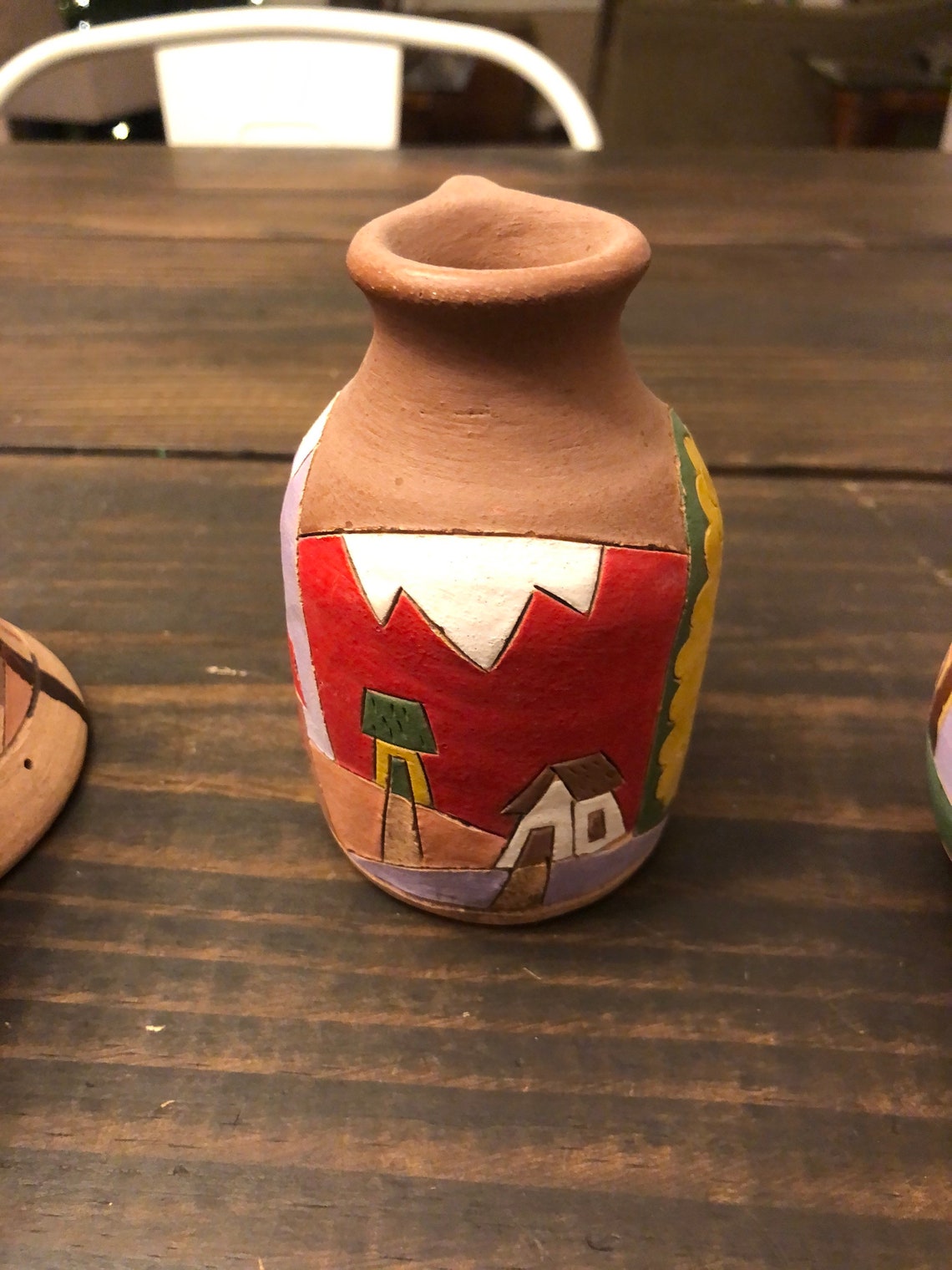 Vintage Small Handmade Pottery Pots etched in images | Etsy