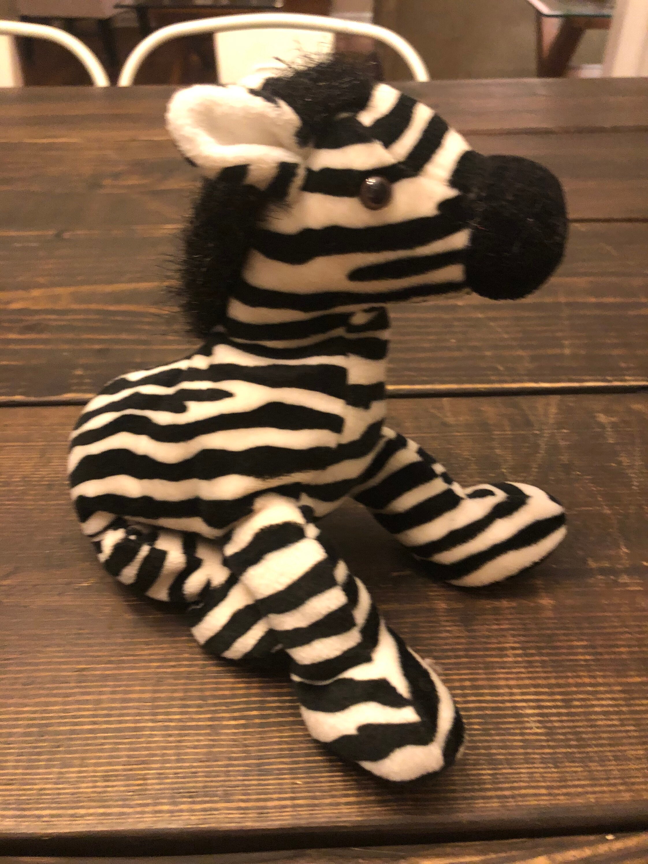 Russ Zena Zebra Beanie Plush Stuffed Animal Soft Toy Black & | Etsy