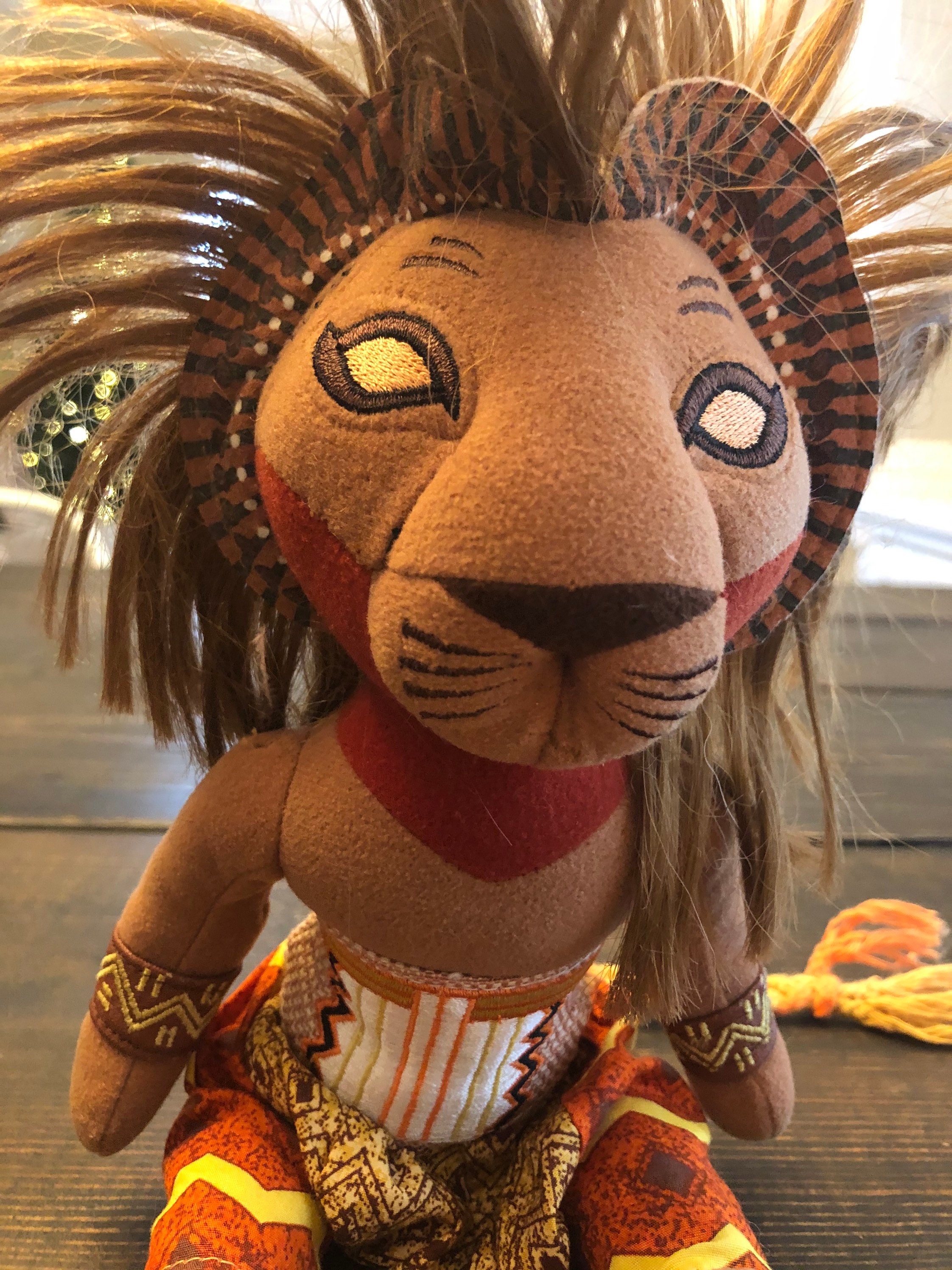 Walt Disney Lion King Simba With Mohawk Native Plush Doll Toy - Etsy ...