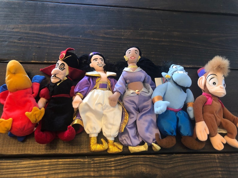 Disney Store Aladdin Plush Beanie Stuffed Animal Set With - Etsy
