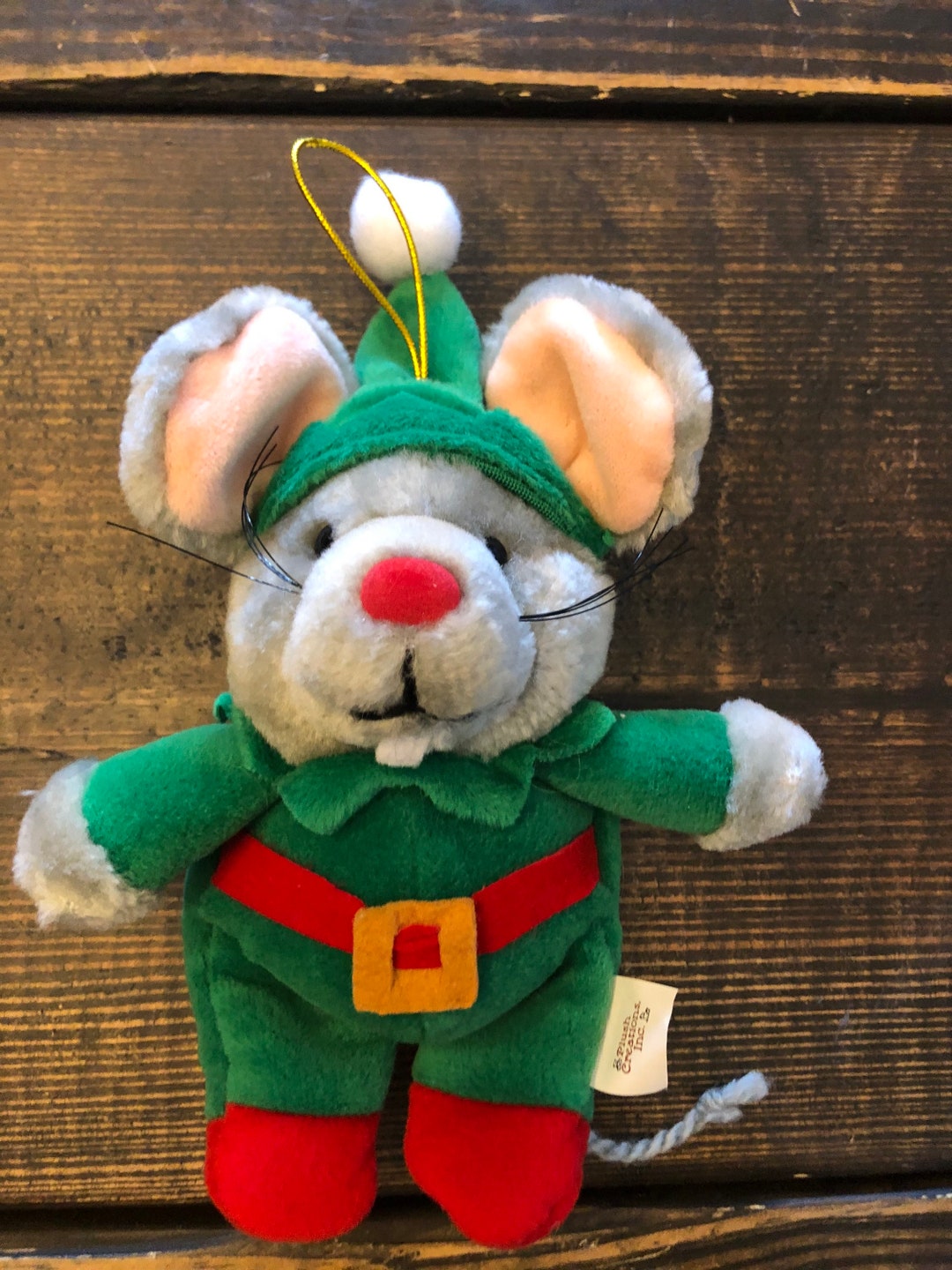 Vintage 1993 Christmas Mouse Plush Elf Plush Stuffed Animal - Etsy