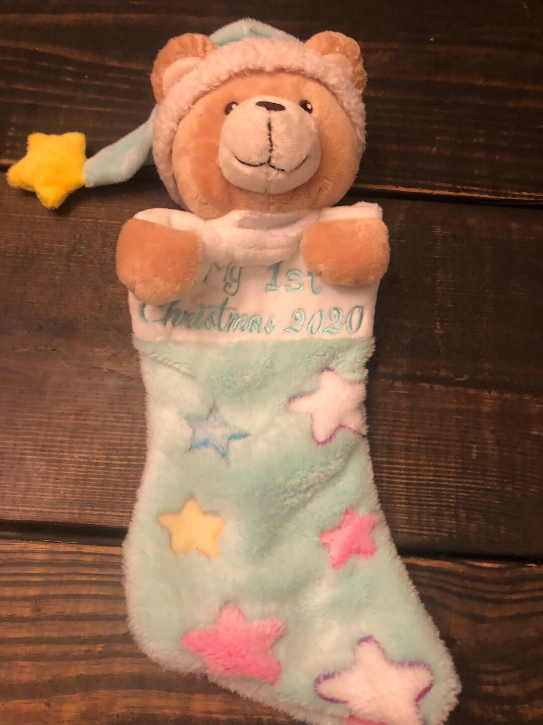 Teddy Bear My First Christmas Stocking - Etsy