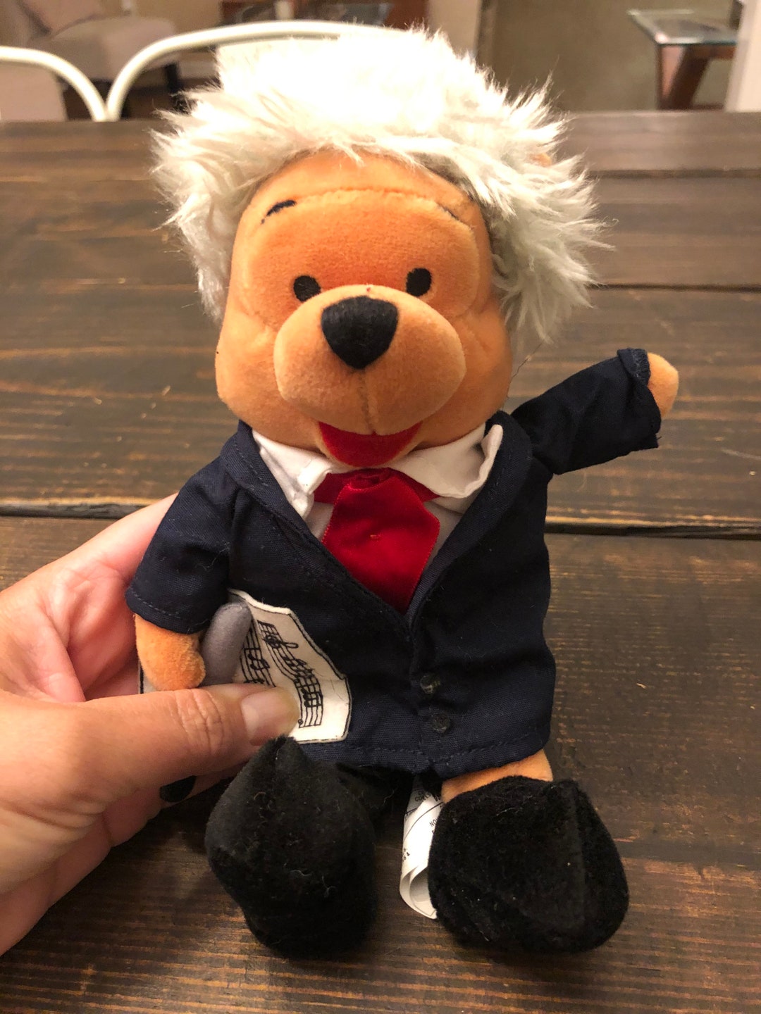 Vintage Disney Store Pooh Bear Composer Plush Beanie Stuffed Animal - Etsy