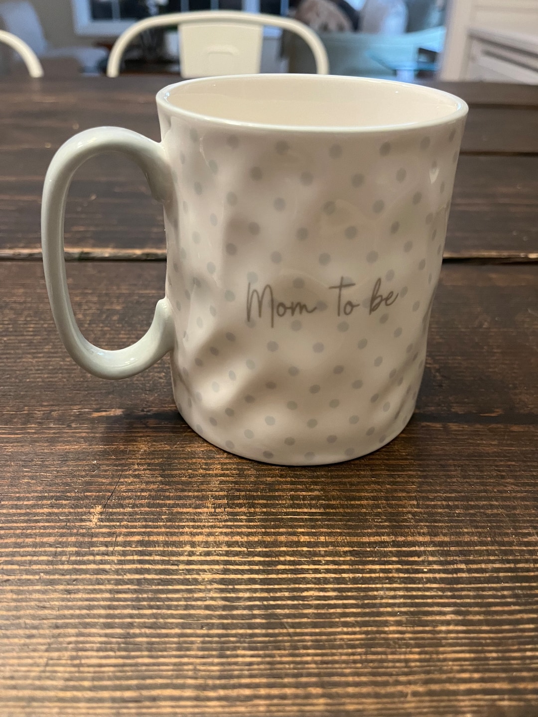 Ten Strawberry Street Mug MOM TO BE Mom Maternity Grey Polka Dot 14 Oz ...