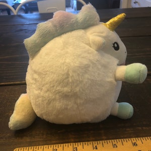 Minny Squishable White Unicorn Round Glitter Sparkly Plush - Etsy
