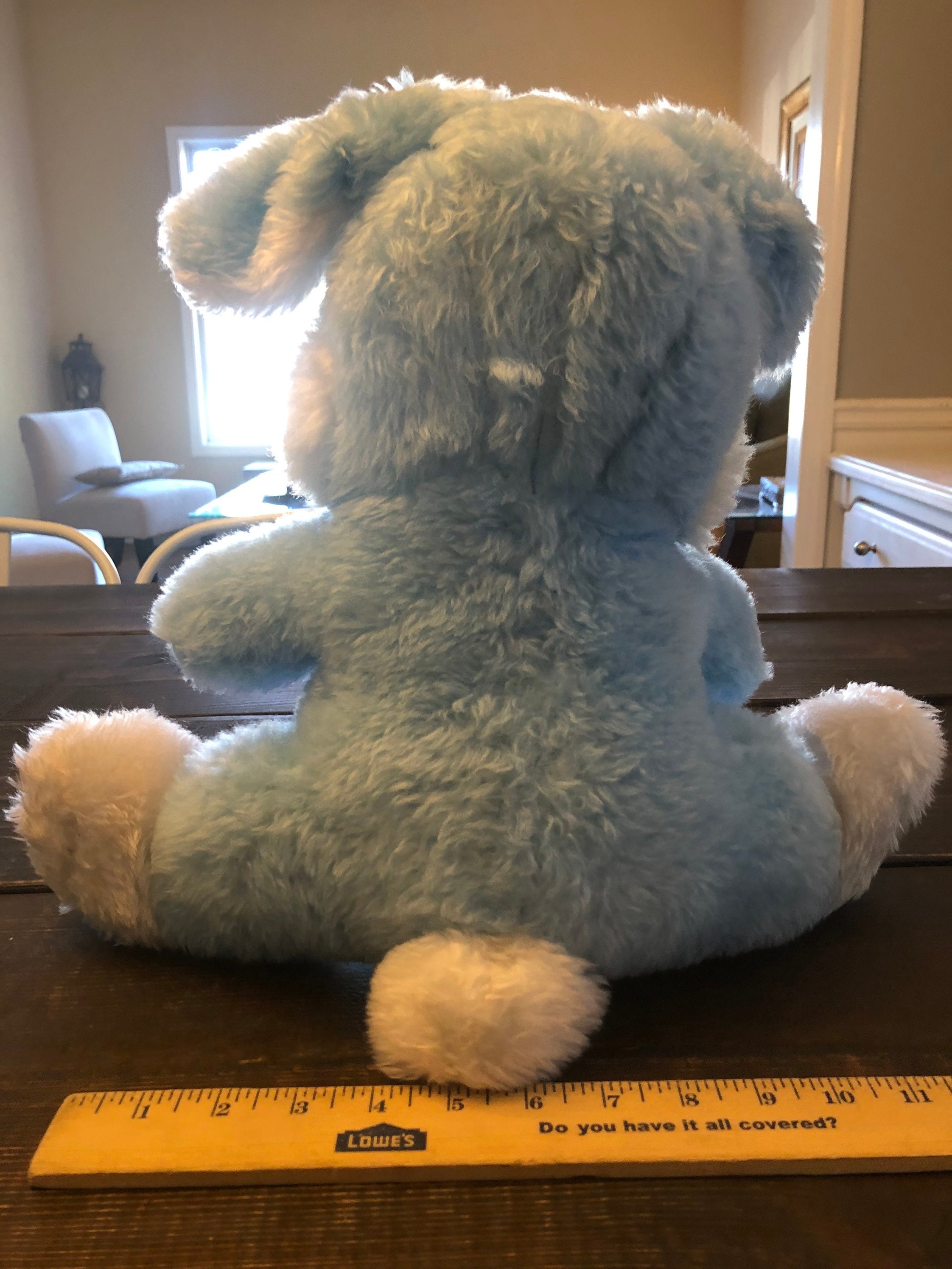 Vintage Large Easter Plush Blue and White Bunny Stuffed Animal | Etsy