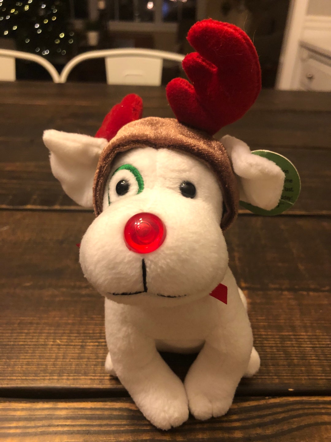Greendog Mascot White Puppy Green Dog Plush Reindeer Stuffed Animal Not ...