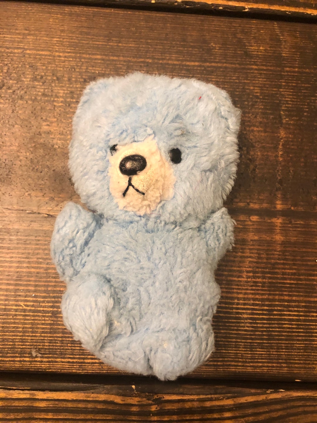 Vintage Baby Blue Teddy Bear Plush Stuffed Animal - Etsy