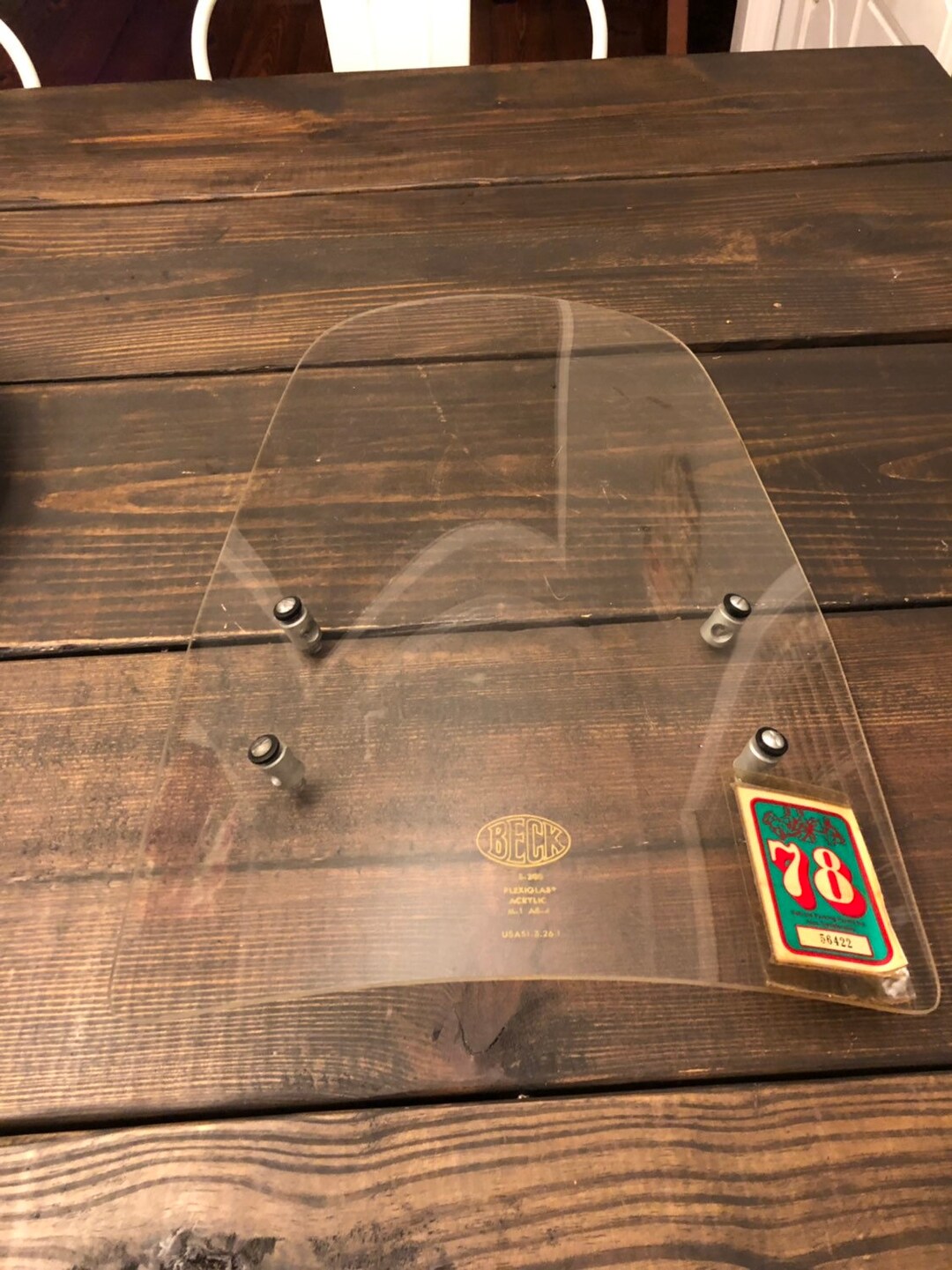 Vintage Beck 8-200 Plexiglass Motorcycle Wind Shield Screen With 1978 ...