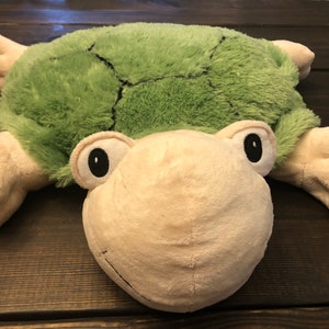 Large Flat Turtle Plush Stuffed Animal Green and Tan - Etsy