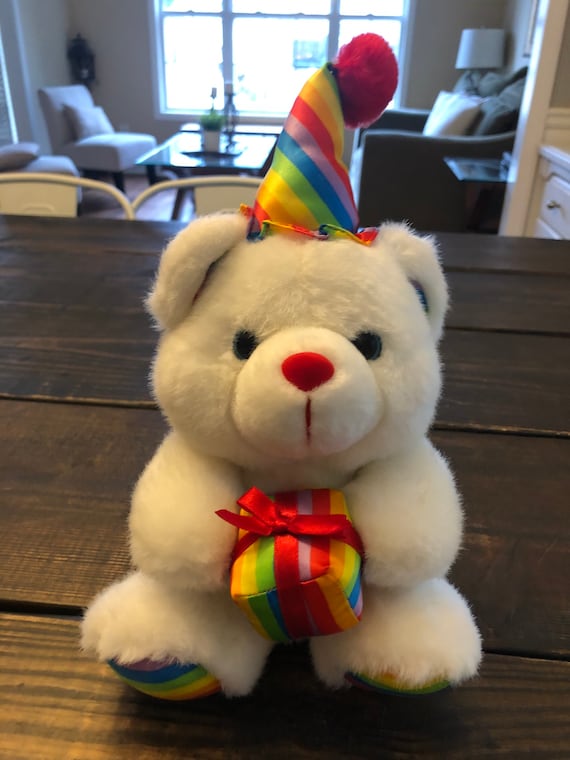Vintage Fiesta Happy Birthday Teddy Bear Plush Stuffed Animal | Etsy