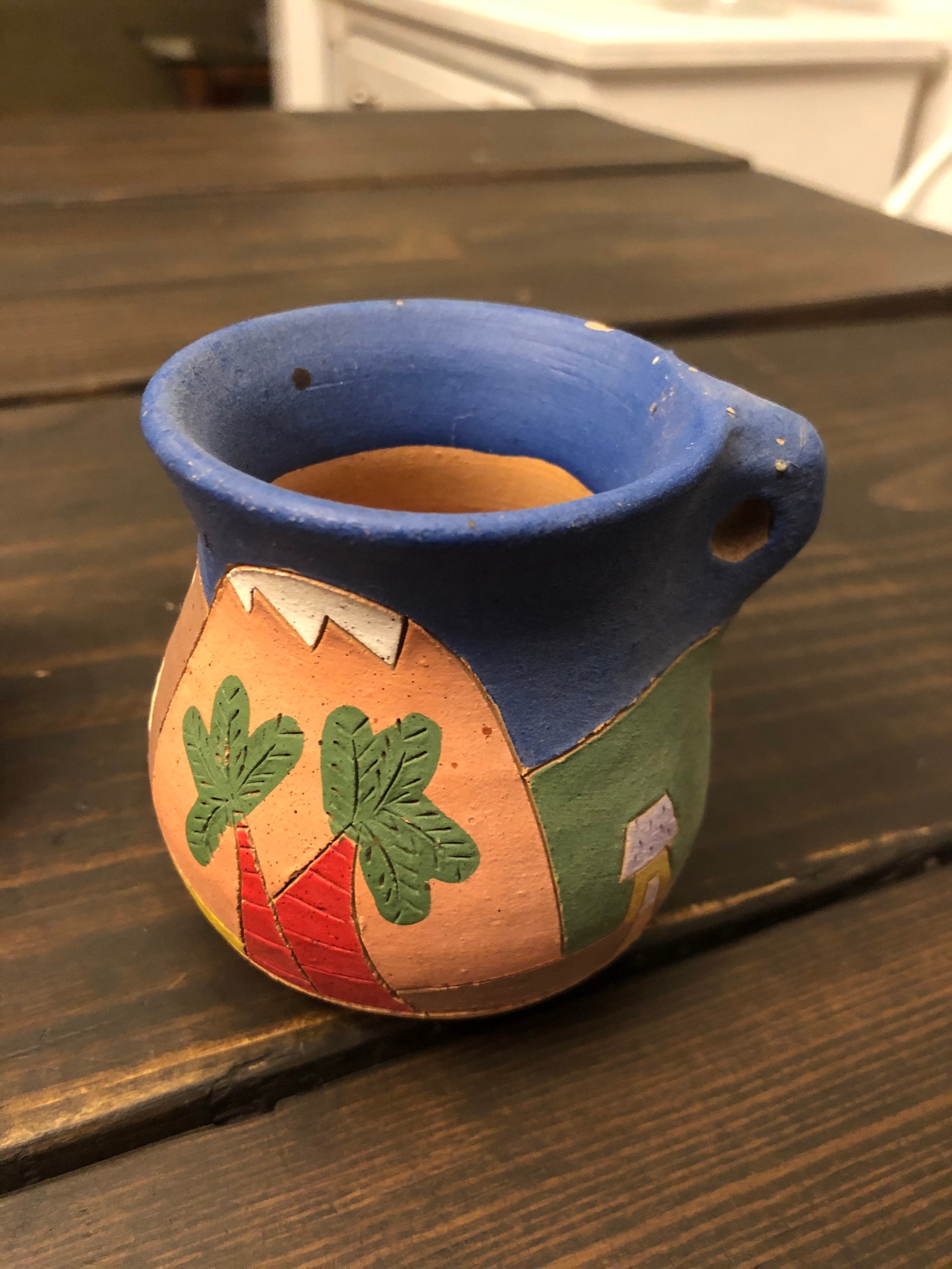 Vintage Small Handmade Pottery Pots etched in images | Etsy