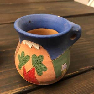 Vintage Small Handmade Pottery Pots Etched in Images - Etsy