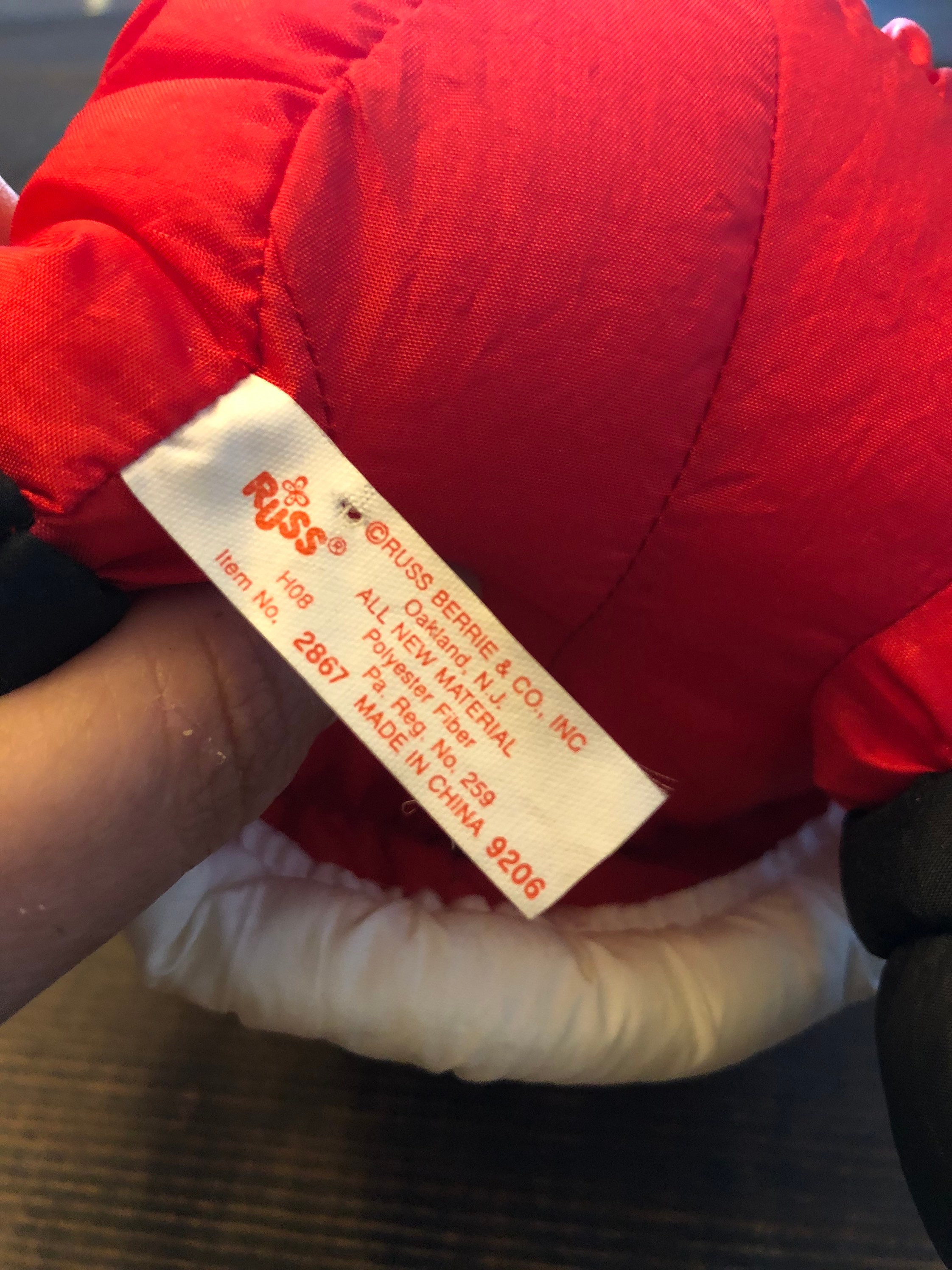 Vintage Russ Berrie & Co Santa Clause Nylon Plush Stuffed Toy Christmas ...