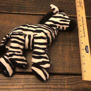 Russ Zena Zebra Beanie Plush Stuffed Animal Soft Toy Black & White - Etsy