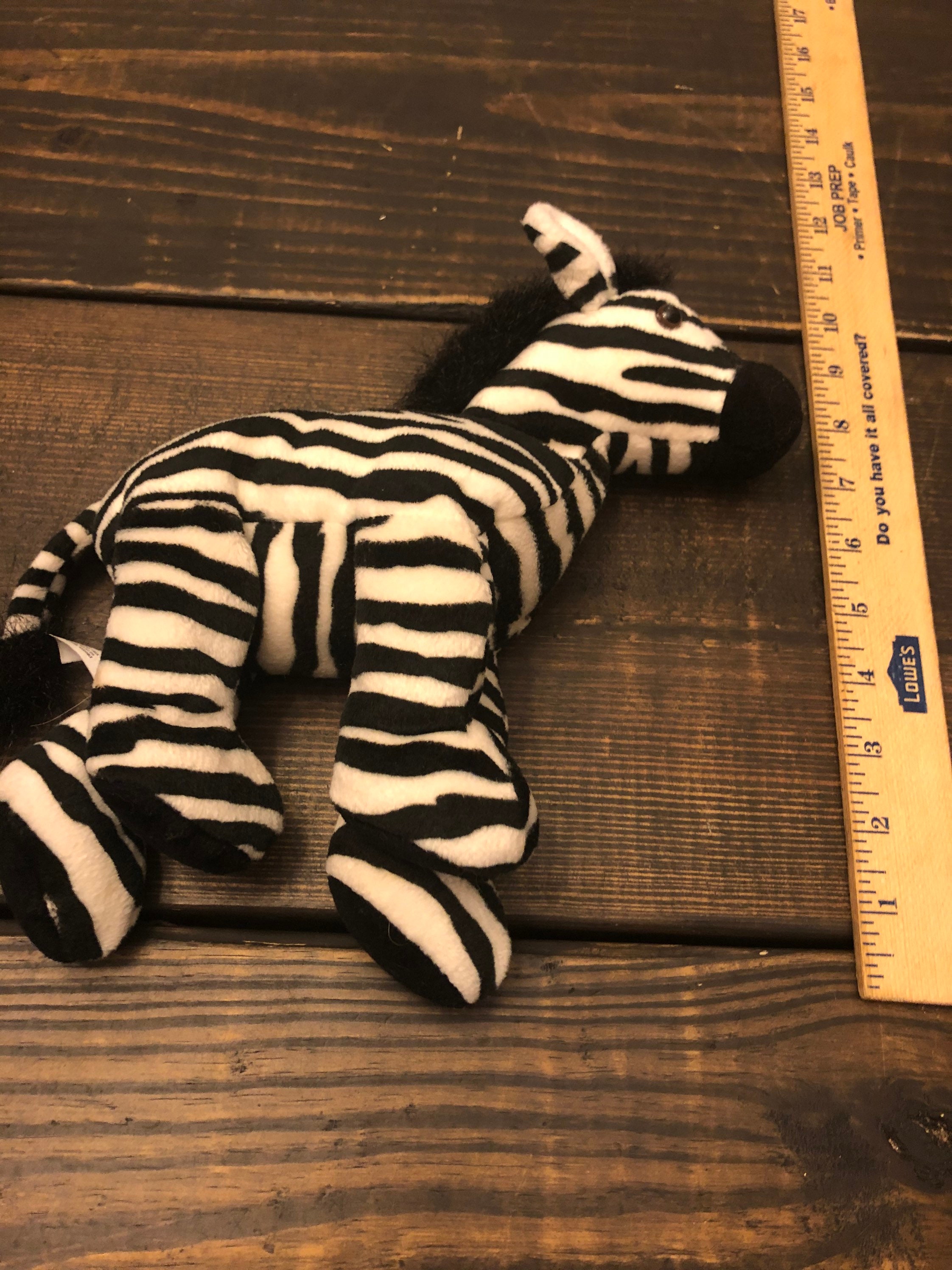 Russ Zena Zebra Beanie Plush Stuffed Animal Soft Toy Black & | Etsy