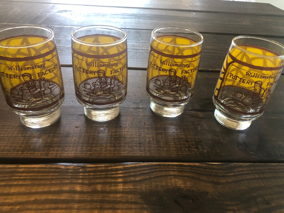 Vintage Williamsburg Virginia Pottery Factory Set of 4 Glasses - Etsy