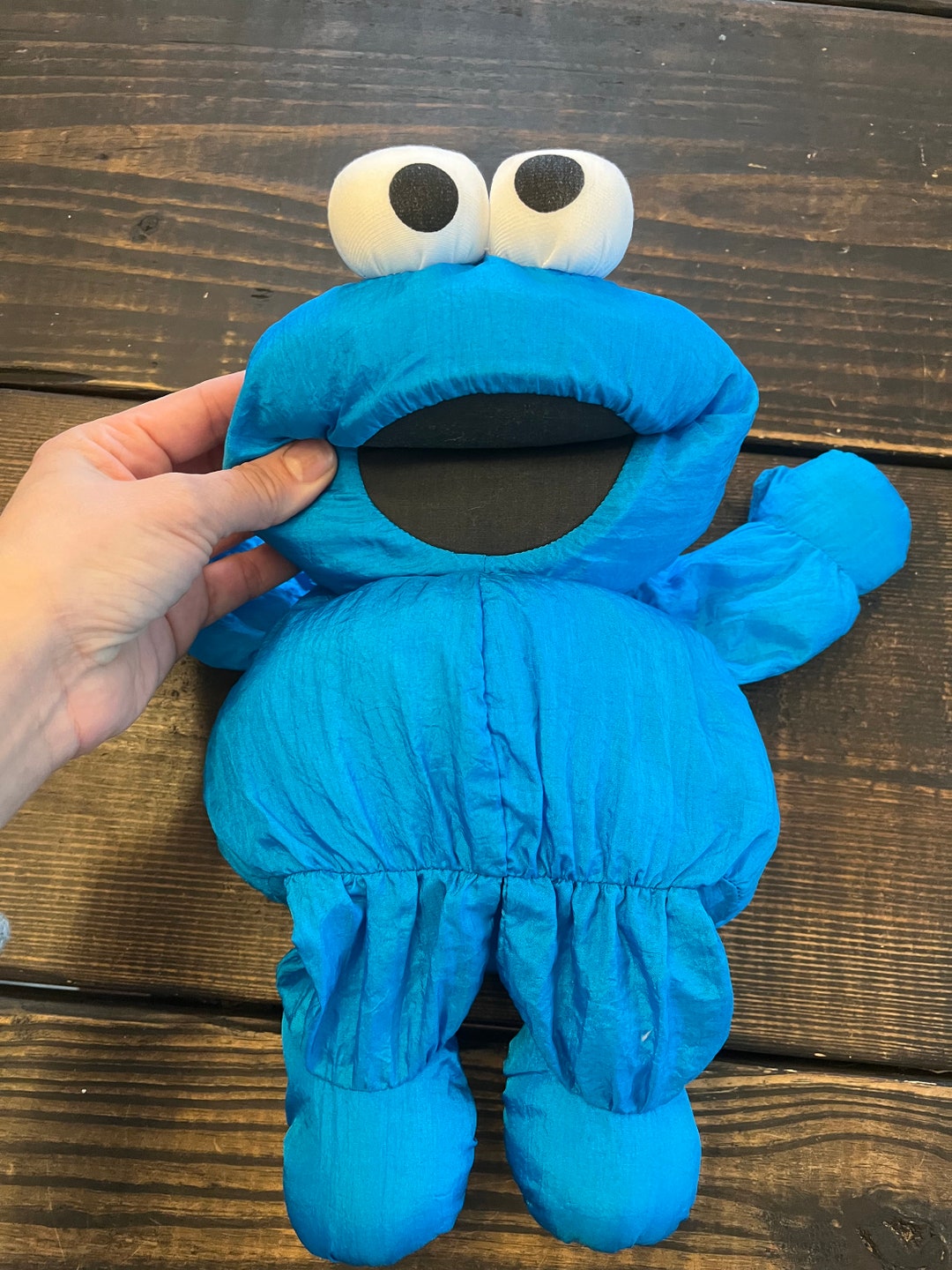 Vintage Playskool Cookie Monster Nylon Parachute Plush Stuffed Animal ...