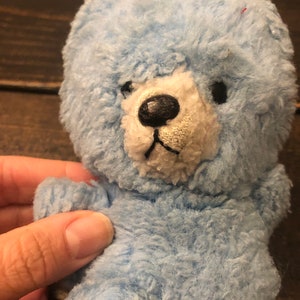 Vintage Baby Blue Teddy Bear Plush Stuffed Animal - Etsy