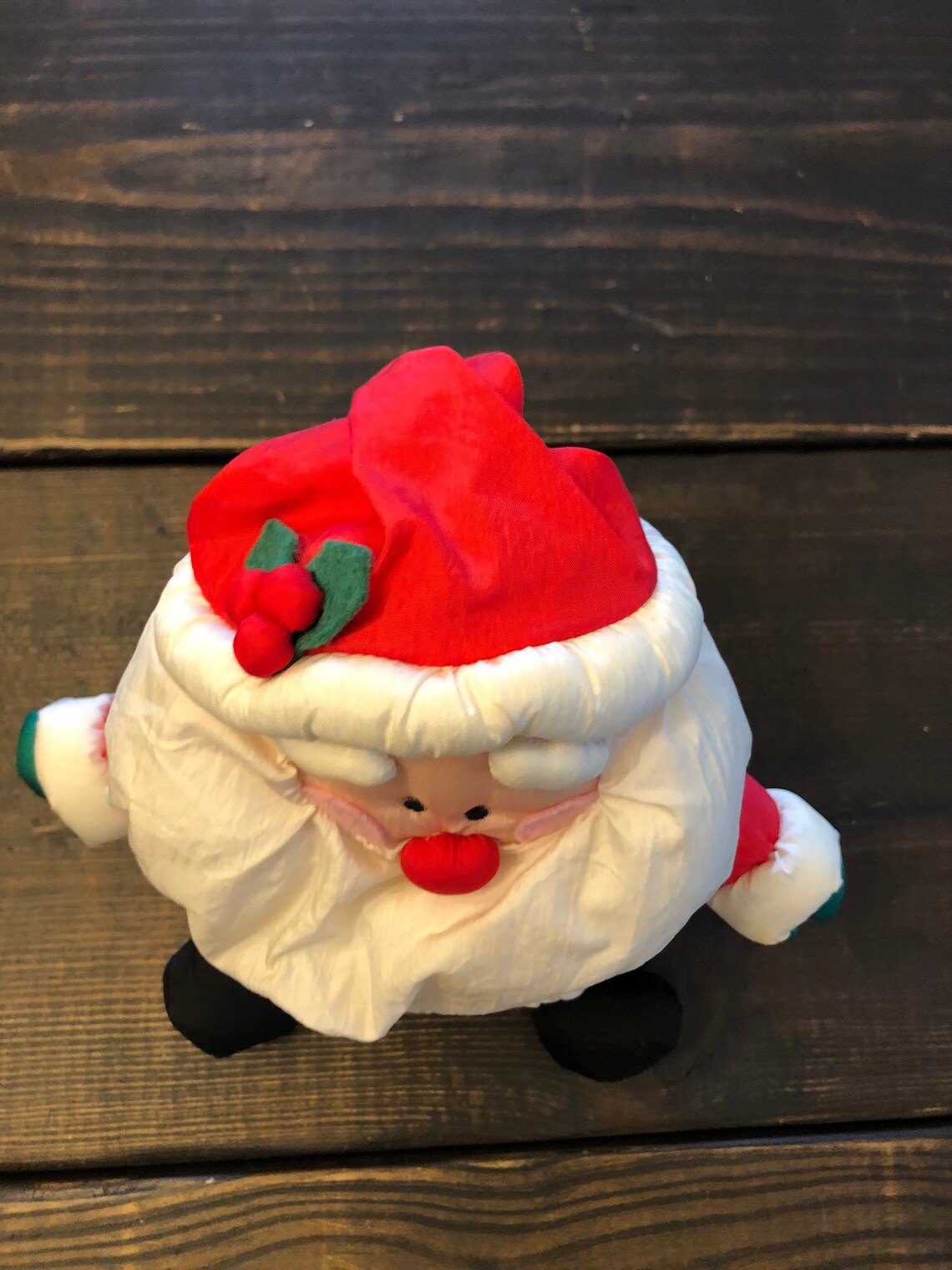 Vintage Russ Berrie & Co Santa Clause Nylon Plush Stuffed Toy Christmas ...