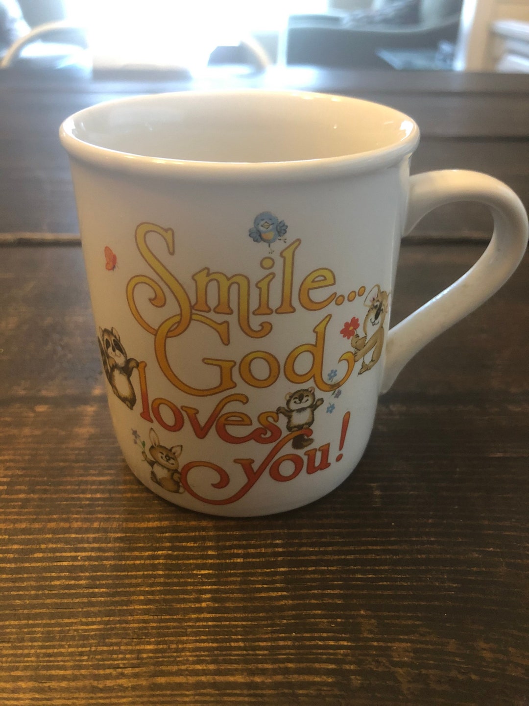 Vintage 1980’s Hallmark Coffee Mug Cup Animal Critters ‘smile God Loves ...