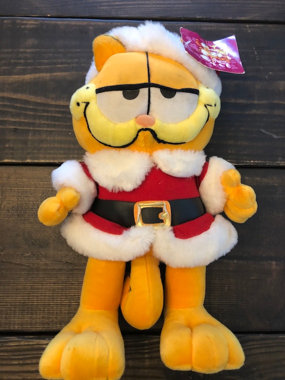 Vintage Play by Play Garfield Christmas Santa Plush Stuffed - Etsy