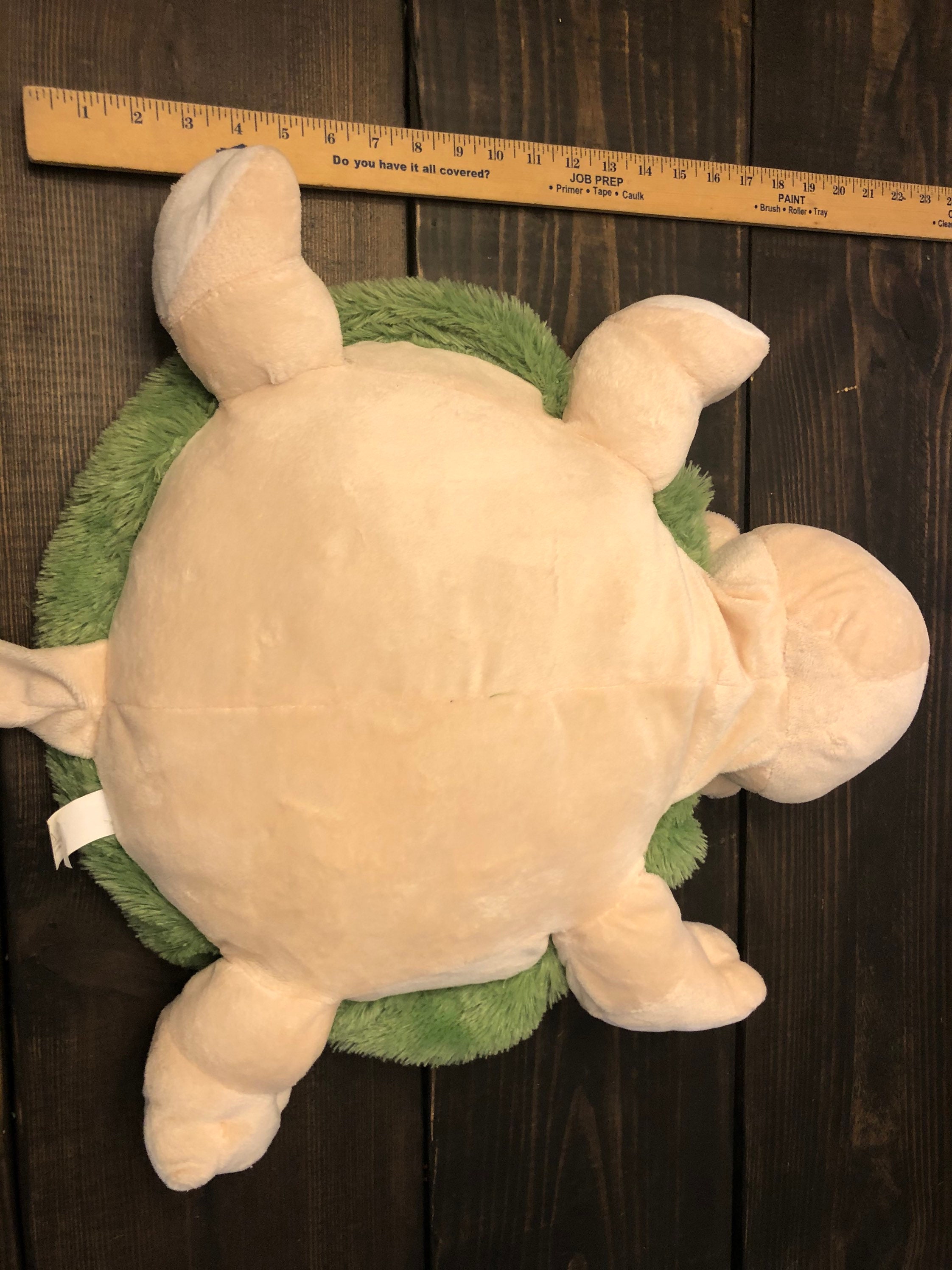 Large Flat Turtle Plush Stuffed Animal Green and Tan - Etsy