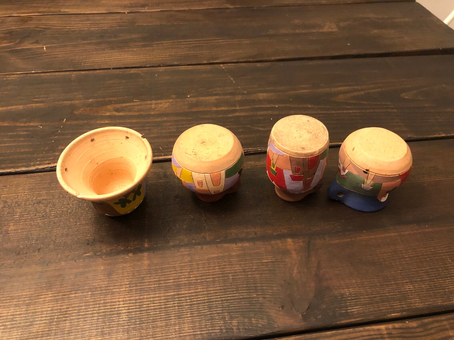 Vintage Small Handmade Pottery Pots Etched in Images - Etsy