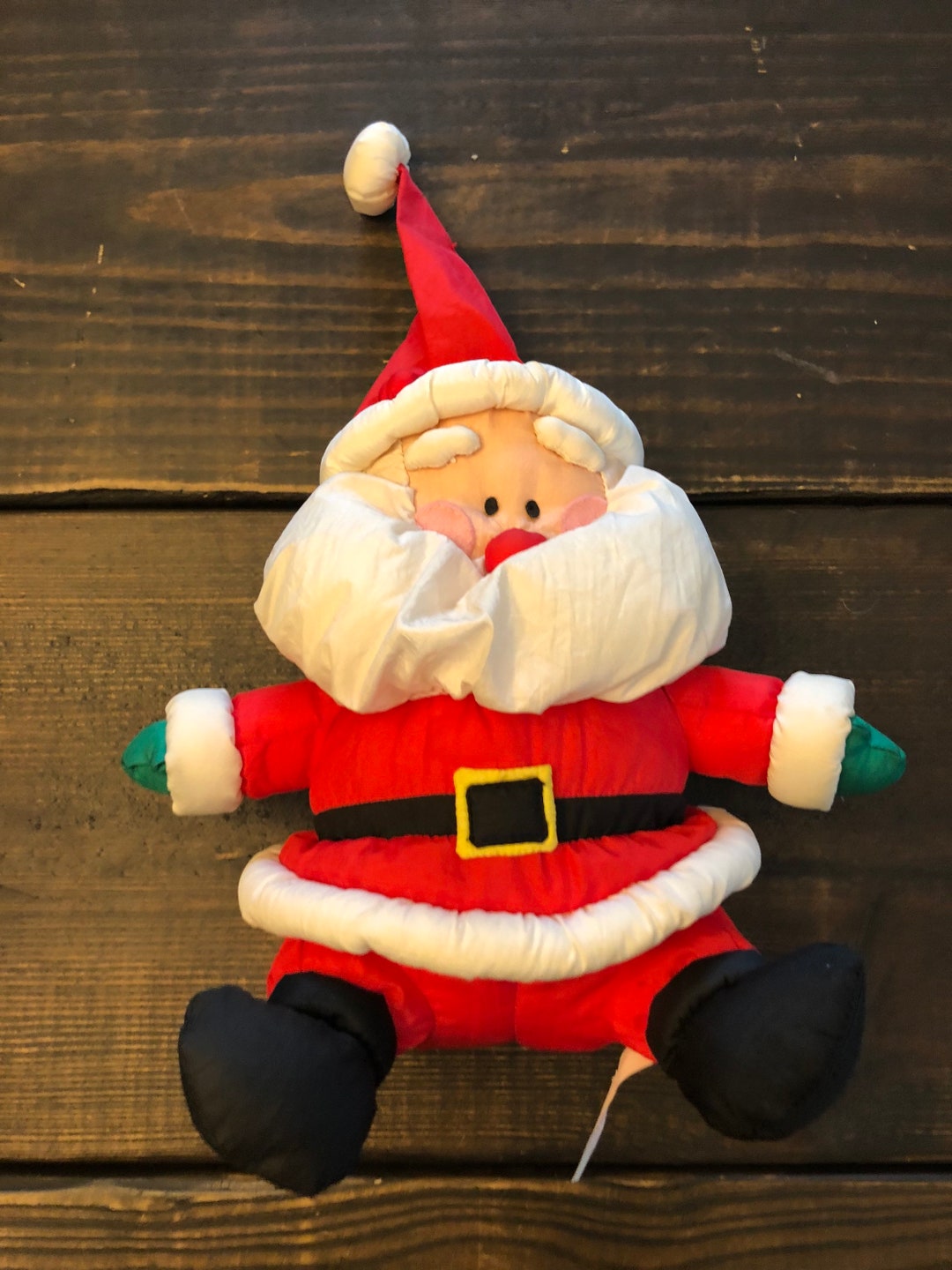 Vintage Russ Berrie & Co Santa Clause Nylon Plush Stuffed Toy Christmas ...