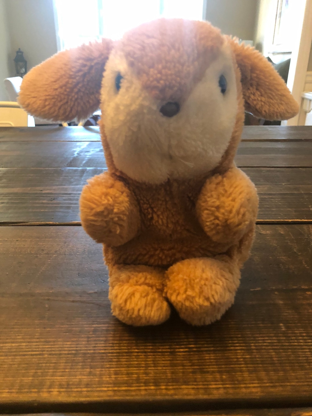 Vintage Tan and White Plush Bunny Rabbit Stuffed Animal - Etsy