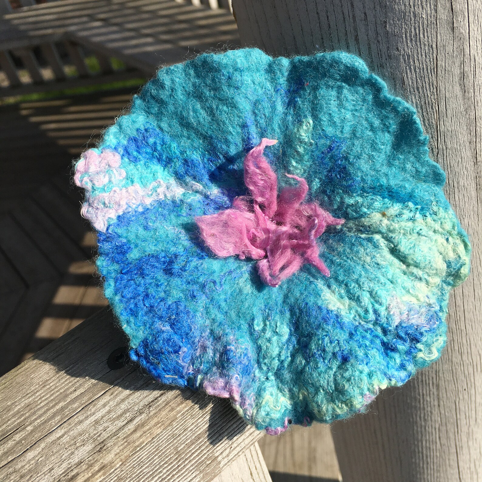 Blue Flower Brooch Handfelted Flower Blue Purple Boho Brooch - Etsy