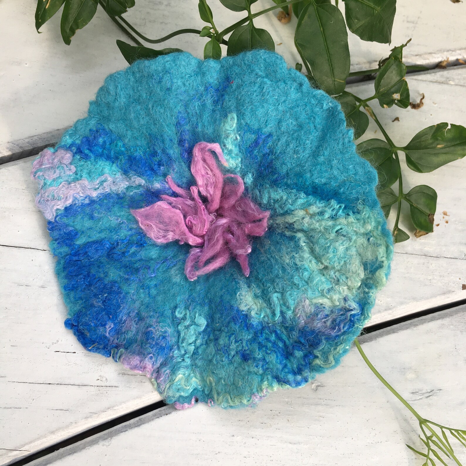 Blue Flower Brooch Handfelted Flower Blue Purple Boho Brooch - Etsy