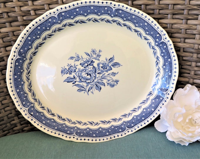 Vintage Blue & White Grindley avon Platter, Staffordshire, Cottage ...