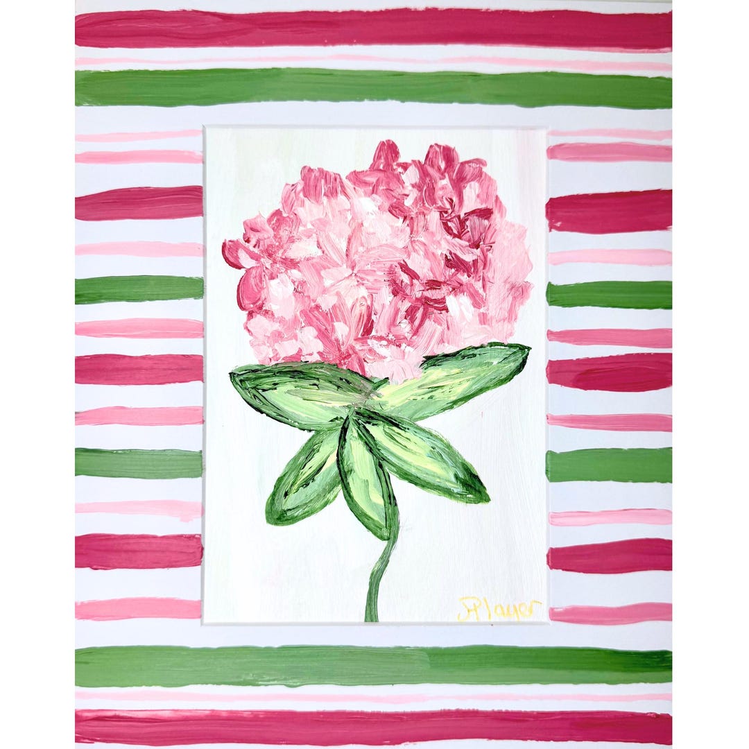 Pink Hydrangea - Original Abstract Floral Painting on Watercolor Paper ...
