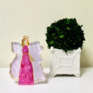 Pink Acrylic Angel, Pink Angel Wings, Angel Artwork, Angel Art Painting ...